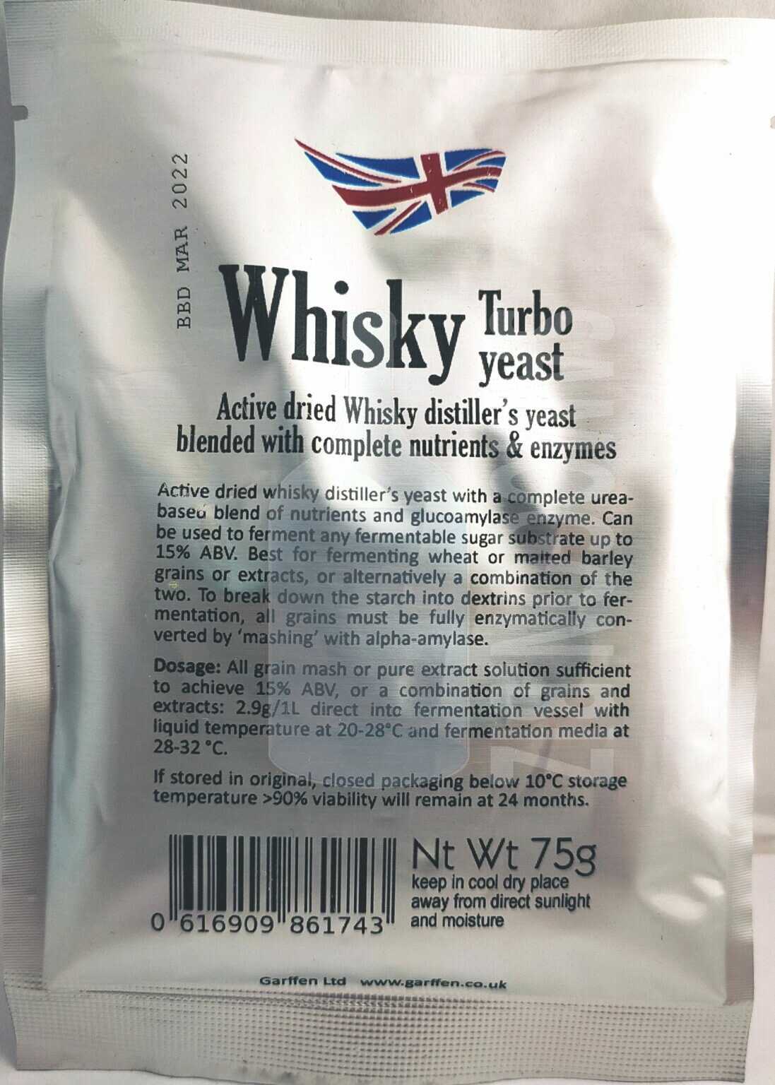 Whisky Turbo Yeast - турбо дрожжи для виски 75g - samogon.biz
